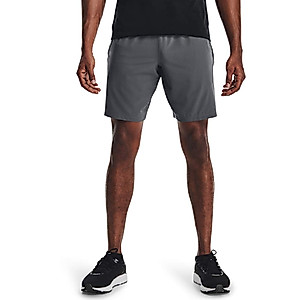 Under Armour Qualifier Speedpocket 9-inch Linerless Shorts, Pitch Gray (012)/Black, Large