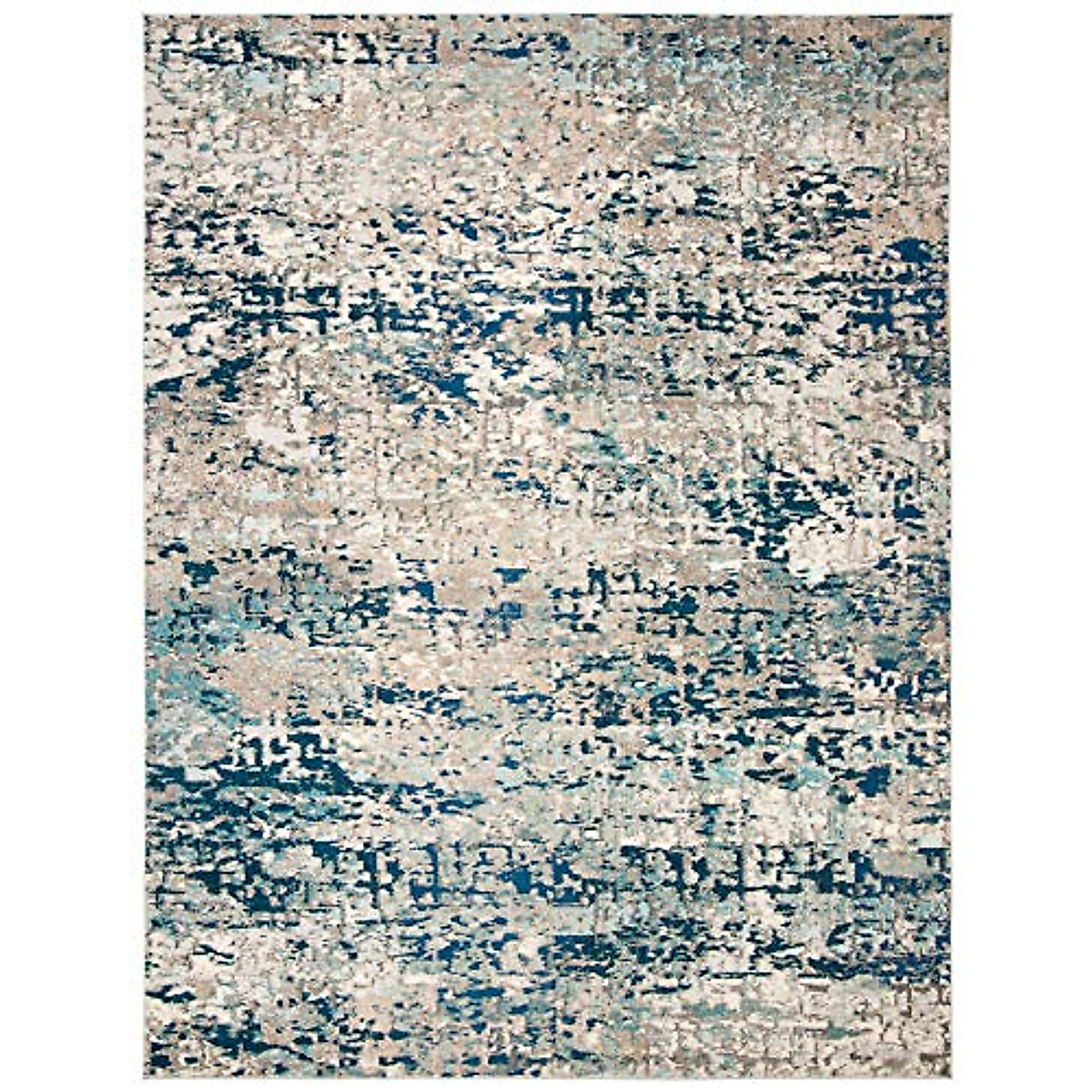 SAFAVIEH Madison Collection Area Rug - 9' x 12', Grey & Blue, Modern Abstract Design, Non-Shedding & Easy Care, Ideal for High Traffic Areas in Living Room, Bedroom (MAD460K)