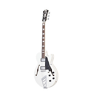 D'Angelico Premier SS Semi-Hollow Electric Guitar w/ Stairstep Tailpiece - White