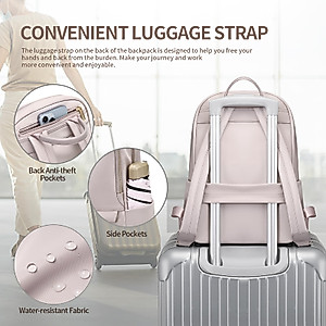 GOLF SUPAGS Laptop Backpack for Women Slim Computer Bag Work Travel College Backpack Purse Fits 14 Inch Notebook (Pink)