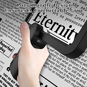 Hands Free 9.4"x6.7" Full-Page 5X Magnifying Glass for Reading, Large Lighted Magnifier with 50 LED Lights, Flexible Gooseneck Magnifier for Neck Wear Repair Sewing Low Vision Elderly
