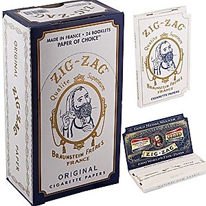 Zig Zag Full Box Cigarette Rolling Paper, Original White