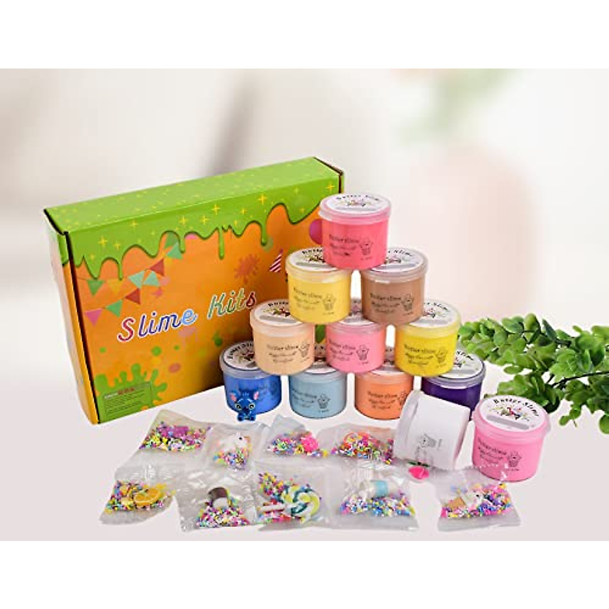 12 Pack Butter Slime Kit for Girls Boys, with Blue Slime, Ice Cream, Peachybbies Slime ect.Scented Slime Party Favors for Kids, Soft & Non-Sticky, Putty Slime Stress Relief Toys for Kids Girls Boys