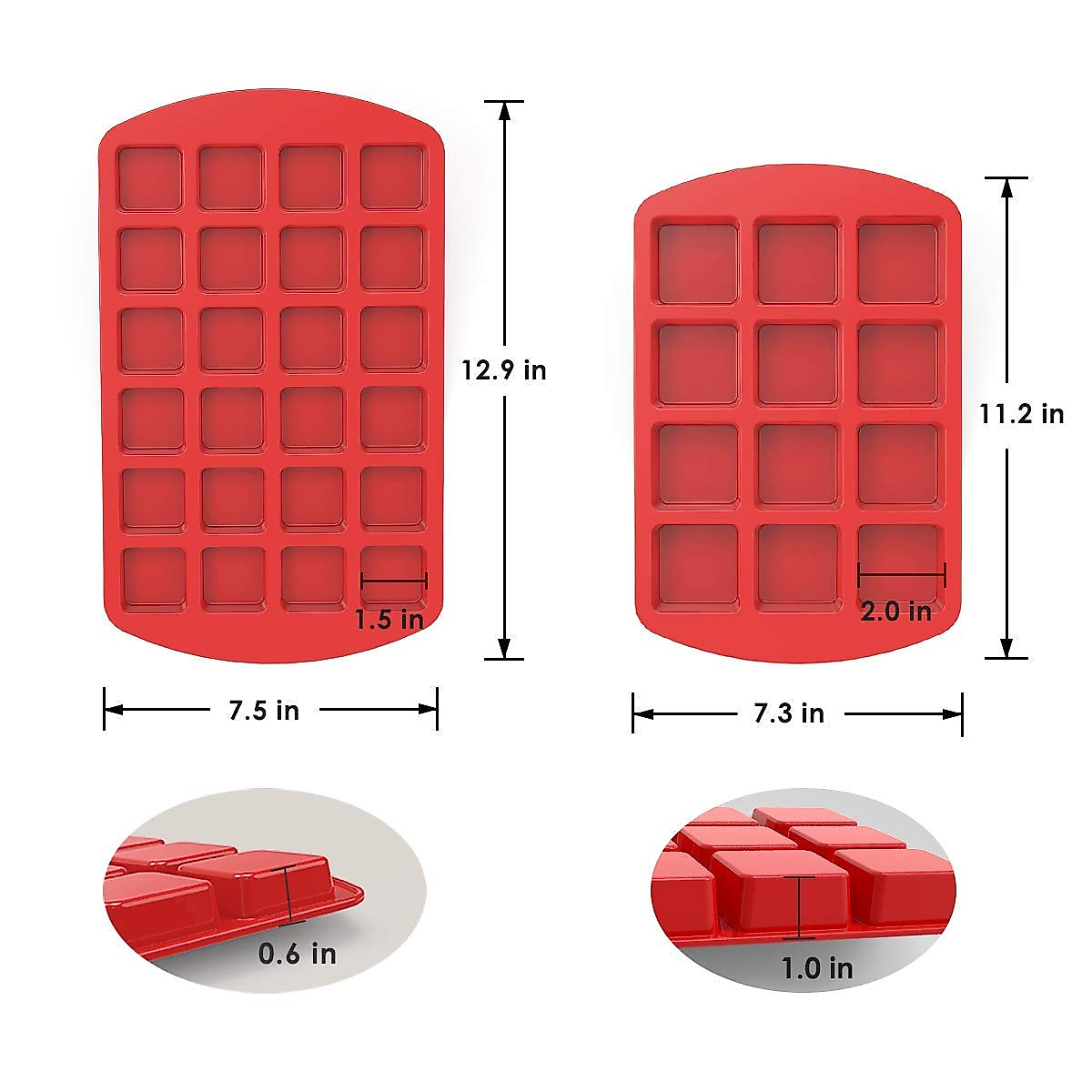 SILIVO 2x Silicone Brownie Pans + 2x Silicone Muffin Pans