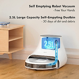 Neabot Q11 Robot Vacuum and Mop, 4000Pa Strong Suction Self Emptying Robotic Vacuum, Wi-Fi / Bluetooth Connectivity, APP & Alexa Control, Multi Floor Mapping, Ideal for Pet Hair, Hard Floor and Carpet