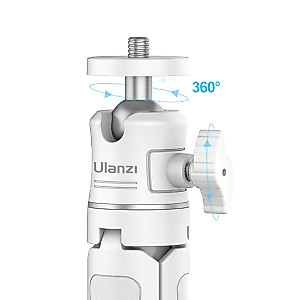 ULANZI Extension Pole Tripod, Mini Selfie Stick Tripod Stand Handle Grip for iPhone 13 Pro Max Samsung OnePlus Google Smartphone Canon G7X Mark III Sony RX100 VII A6400 Cameras Vlogging (Off-White)