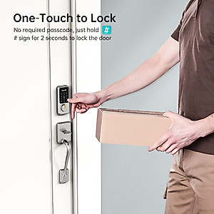 Wi-Fi & Bluetooth Smart Lock, Keyless Entry Smart Front Lock, hornbill Touch Screen Keypads, App Control, Auto Lock, Compatible with Alexa, Remotely Control