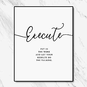 Hustle Grind Inspirational Quotes Minimalist Office Decor Wall Art For Girl Boss Motivational Prints Entrepreneur Gift, Set of 3 Prints, 11x14inch Unframed