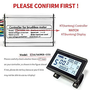 Ebike LCD Display Meter KT-LCD3 24V 36V 48V 52V Electric Bike Conversion Kit Display for KT Controller(LCD3 SM Plug with USB)