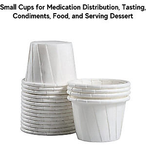Vakly Disposable Paper Souffle Medicine Cups 3/4 oz [Pack of 500] – (0.75 Ounce) Small Cups for Medication Distribution, Pills, Tasting, Condiments, Food and Dessert Serving