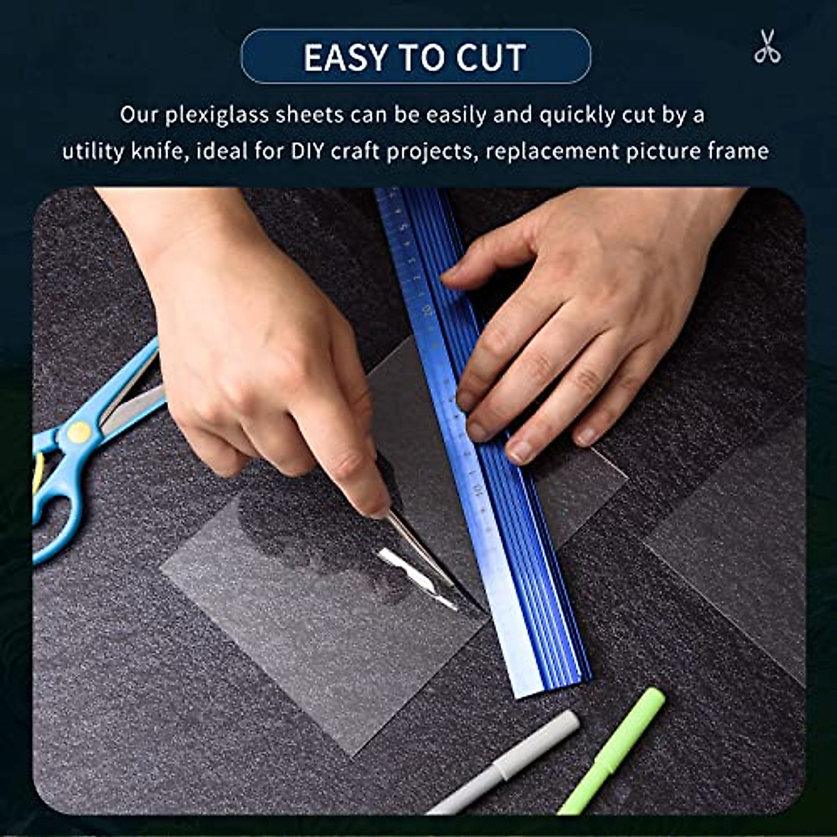 96 Pack Clear Acrylic Sheets Plexiglass Sheets 7x5-0.04 Inch Thick Clear Plastic Sheet Transparent Plexi Glass PETG Panels with Protective Paper for DIY Craft Projects, Sign, Replacement Picture Frame