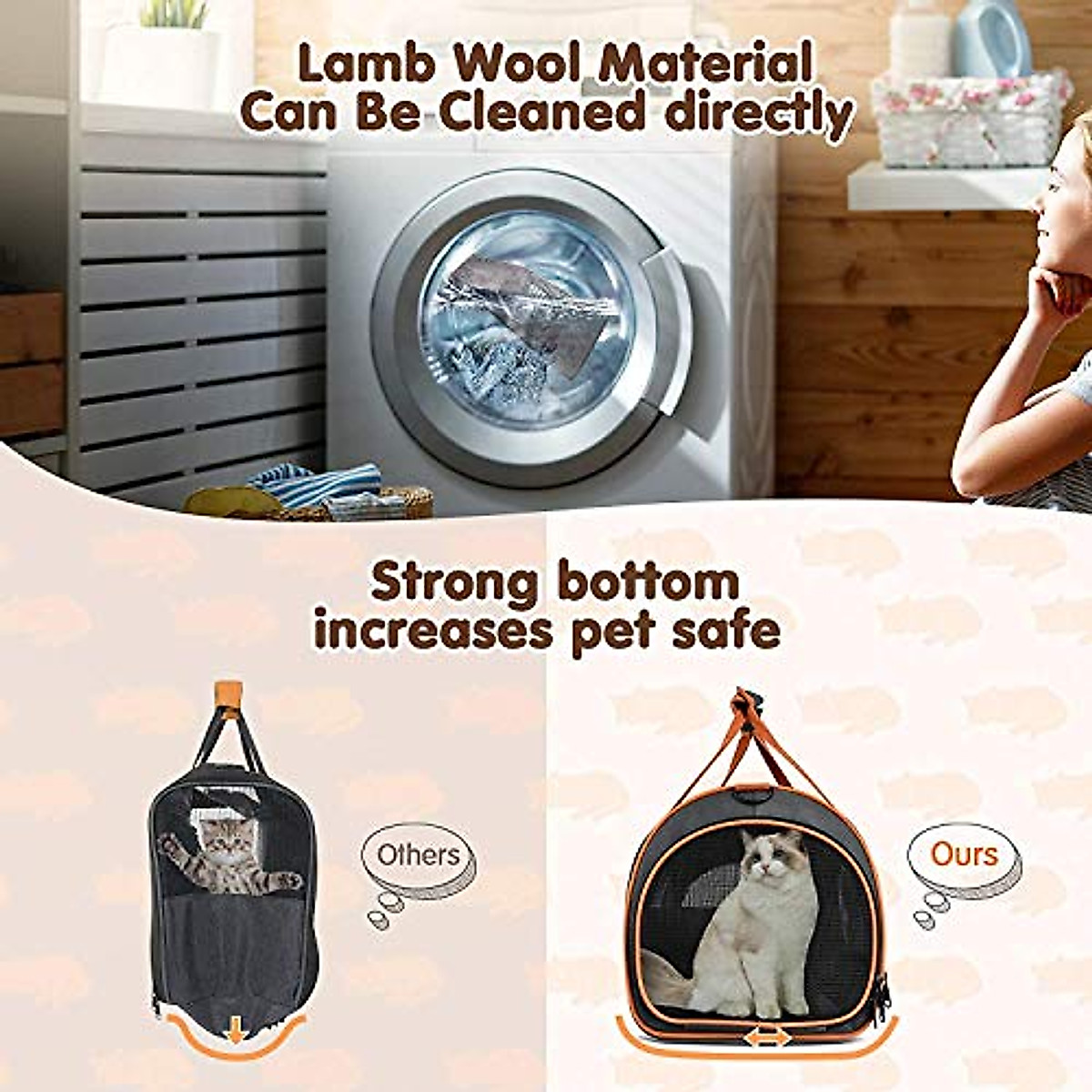 OKMEE Cat Carrier TSA Airline Approved with Ventilation for Small Medium Cats Dogs Puppies, Dog Carrier with Big Space, 5 Mesh Windows, 4 Open Doors for Comfortable Travelling.