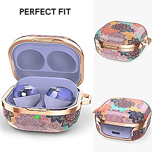 Delidigi for Galaxy Buds 2 Pro Case (2022) / Galaxy Buds Pro Case (2021) / Galaxy Buds 2 Case/Galaxy Buds Live Case Stylish Hard TPU Shockproof Case Cover for Women Girls Samsung Earbuds (Mandala)