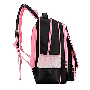 Cat Face Girls Backpack Kids School Bookbag for Primary Students Black