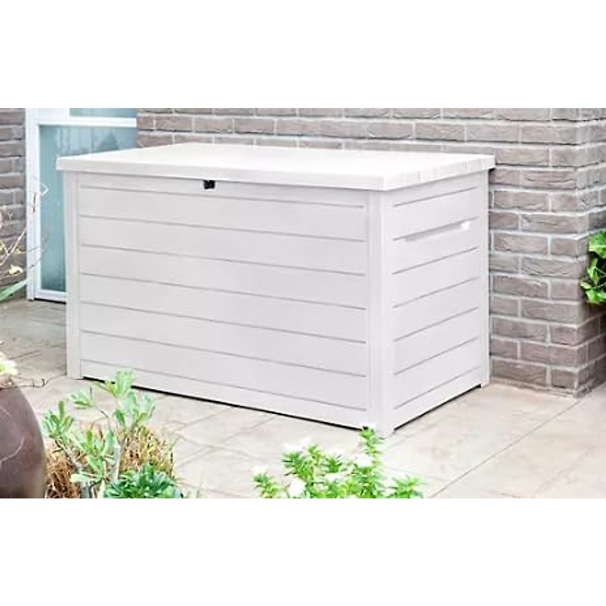 Generic 230-Gallon XXL Deck Storage Box Outdoor Patio Container (White)