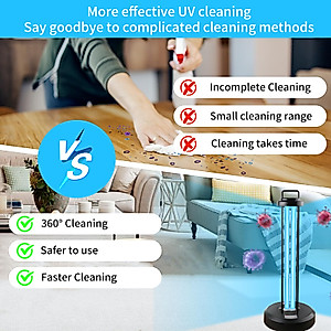 coospider-repta 38W UV Sanitizer Light, Portable Ultraviolet Light with 3-Gear Timer and Remote Control, 110V UV Light, 99.99% UVC Cleaning Lamp for Home, Office, Hotel, School