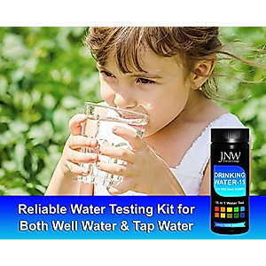 Drinking Water Test Kit - 15-in-1 Chlorine Drinking Water Test Strips with eBook - Lead Testing Kits for Drinking Water - Test Iron, Bromine, pH, Hardness, and More - 100 Tests - JNW Direct