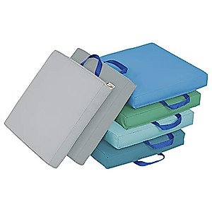 ECR4Kids SoftZone Floor Cushions with Handles, 2" Deluxe Foam, Square, Contemporary, (6-Pack)
