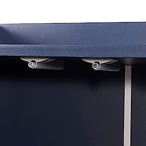 RuiSiSi Modern Sideboard Cabinet Wood Rebound Device Straight-Opening Doors Kitchen Sideboard Buffet Storage Cabinet Narrow Console Table for Entryway Metal Leg, Navy