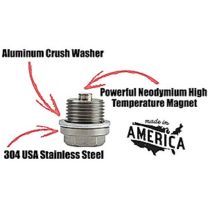 Votex - Made in USA - M18 x 1.5MM Magnetic Engine Magnetic Oil Drain Plug fits BMW, Land Rover, Porsche, Volvo - Stainless Steel - Part Number DP007