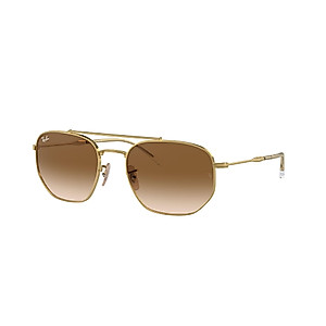 Ray-Ban RB3707 Square Sunglasses, Gold/Clear Gradient Brown, 54 mm