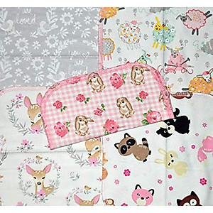 1 Ply Springtime Cuddles Flannel Washable Kids Lunchbox Napkins 8x8 inches 5 Pack - Little Wipes (R) Flannel