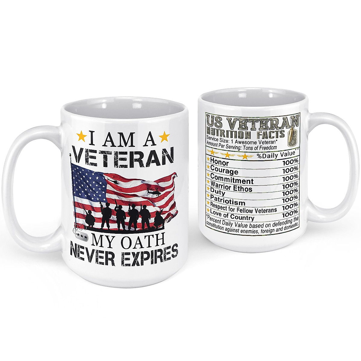 Military Veteran Coffee Mug, Veteran Mug, Funny Veteran Gifts, Military Gifts for Veterans, Proud US Army Veterans, Military Retirement Gifts, Veterans Day Gifts Idea White Coffee Mug 15 Oz