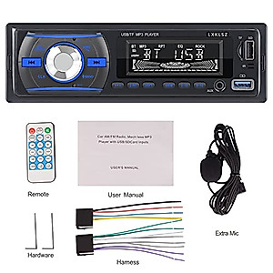 LXKLSZ Auto Radio Car Stereo Bluetooth Single Din LCD Audio Radio with APP Control MP3 Player Supports Hands Free Calling AM/FM Radio AUX Input TF/EQ/USB Fast Charging Radio Receiver