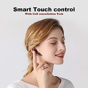 SEEWAY True Wireless Earbuds,Bluetooth Earbuds V5.1,with Touch Control 25 Hours Playtime, USB-C for Fast Charging, Premium Deep Bass for Sports,Commute,Work (Black)