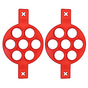 Fdit 2pcs Silicone Pancake Non-Stick Egg Shaper Frying Pan Ring Maker Accessory DIY Kitchen Utensils