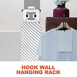 Zerodeko 1 Set Iron Board Hanger Ironing Board Hook for Wall Iron Holder Wall Mount Household Hooks Wall Mount Iron Board Holder Folding Shelf Key Hanger White Storage Bracket