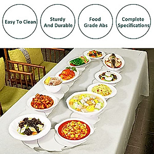 BETYMAO 360° Manual Swivel Adjustable Dining Table Lazy Susan Rotating Food Turntable Food Serving Train Dining Table Turntable for Dining Room Party Decoration 5.25 ft