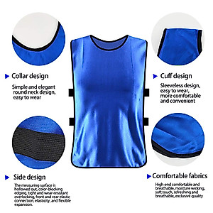 Antoyo 12 Pack Pennies for Soccer Scrimmage Vest Practice Jersey for Adult Youth Navy Blue