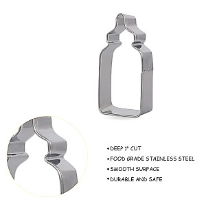 Twinkle Twinkle Little Star Themed Cookie Cutters, 7 Pack Baby Shower Baking Molds Stainless Steel Biscuit Sandwich Cake Cutter Set with Moon, Star, Cloud, Baby Onesies