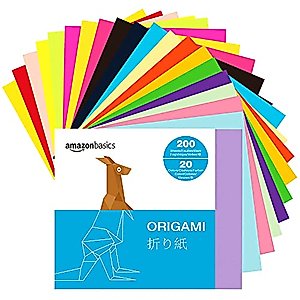 Amazon Basics Origami Paper, Double Sided Color, Assorted Colors