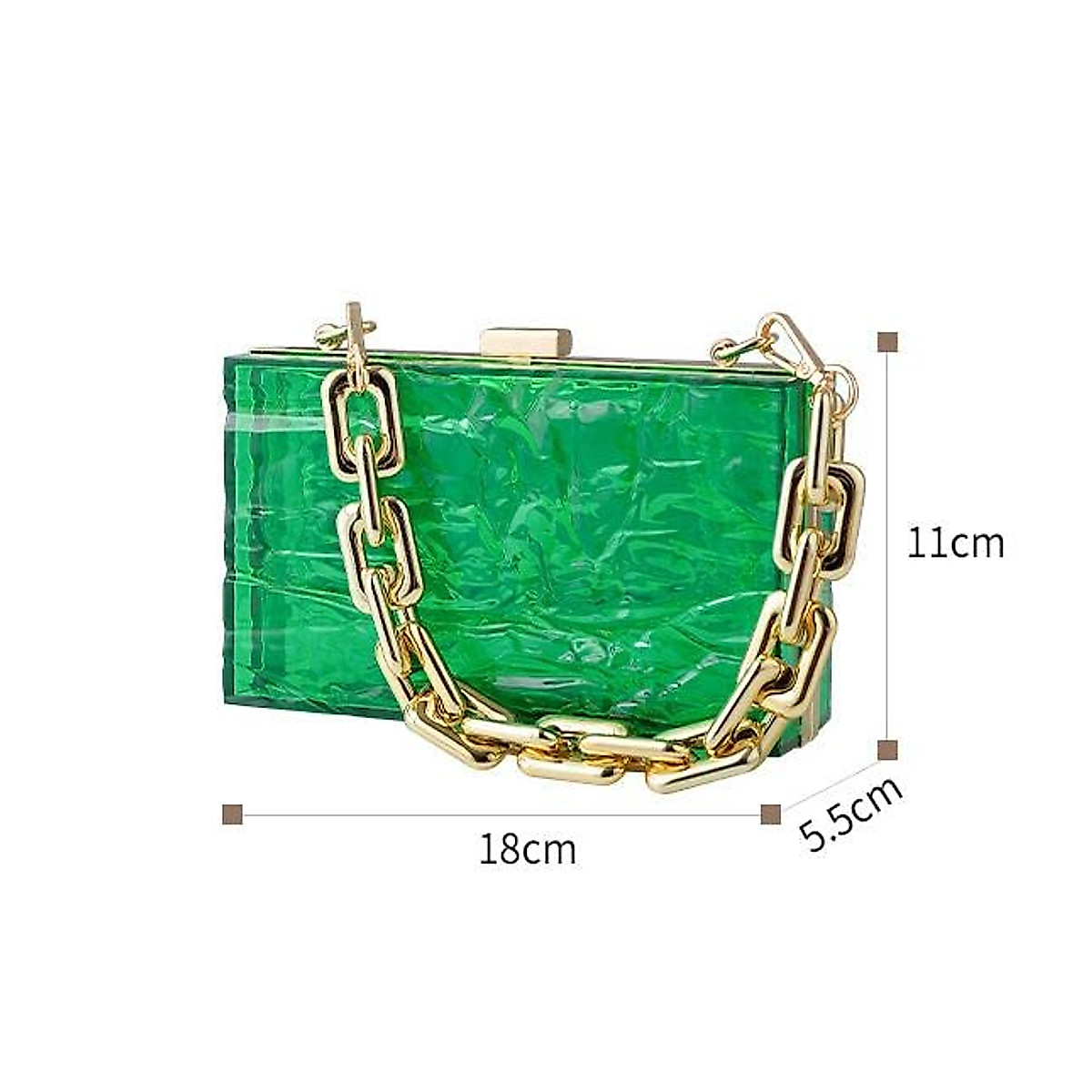 Women Acrylic Clear Purse Evening Clutch Vintage Banquet Shoulder Handbag(Coffee)