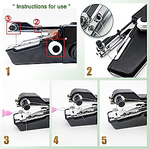 Hand Sewing Machine, Handheld Sewing Machine Mini Portable Cordless, Perfect for Adults, Beginners, Kids DIY, Home and Travel Sewing, Wooden Sewing Box with 153 Sewing Supplies