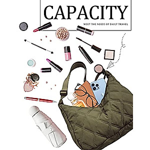 Puffy Tote Bags Women Quilted Puffer Handbag Lightweight Padded Crossbody Shoulder Travel Shopping Tote Girls Hobo Bag Purse Green