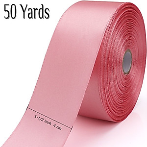 Nsilu 1-1/2 inch, Rose Gold Ribbon for Gift Wrapping 50 Yards Perfect Wedding Party Wreath Sewing DIY Hair Accessories Decoration Floral Hair Balloons Other Projects