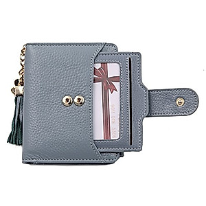 ZOOEASS Women's RFID Mini Soft Leather Bifold Wallet With ID Window Card Sleeve Coin Purse(blue)