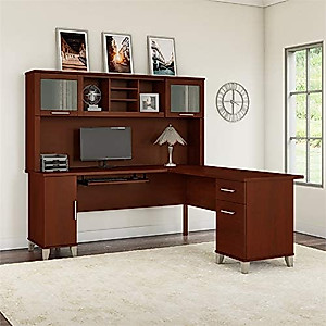 Bush Furniture Somerset L Shaped Desk with Hutch