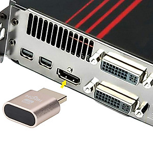 143 Graphics Card Virtual Display, Fake Load VGA Analog Camouflage HD Lock Screen Virtual Display,DispalyPort Headless Ghost Display