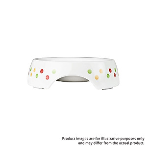 Richell Non-Tip & Skid Cat Dish Extra Small, Spill Proof Smart Edge, Dishwasher Safe cat Feeder, 3.8 oz of Wet Food, White