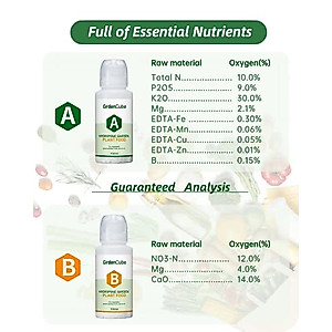 Plant Food Hydroponic Nutrients Supplies: Hydroponics Growing System General A&B Water Soluble Solid Fertilizer for Vegetables Fruits Flowers Thrive - Indoor Herb Garden Plants Accessories