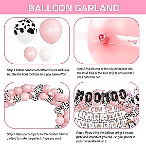 143 PCs Holy Cow I'M One Birthday Decorations for Girl, Fiesec Cow First Birthday Party Supplies Cow Print Balloon Garland Monthly Photo Highchair Glitter Banner Cake Topper Crown Pink White Black