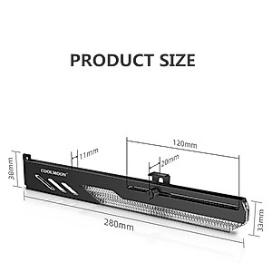 Angitu COOLMOON GT8 Graphics Card Bracket 5V ARGB Multi-Interface Synchronous Horizontal Chassis Decoration GPU Video Card Stand Holder (Black)