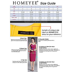 HOMEYEE Women's 3/4 Sleeves Cocktail A-Line Embroidery Party Autumn Winter Wedding Guest Dress A079(6,Burgundy-3/4 Sleeve)