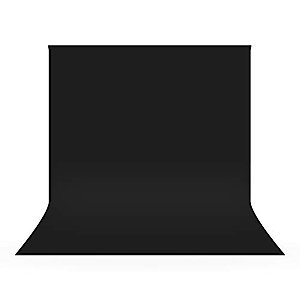 UTEBIT 6FT x 9FT Black Polyester Backdrop Photography Background Screen Seamless 1.8x2.8M Photo Sheet Cloth Wrinkle Free for Studio Video Portrait Photoshoot Shooting