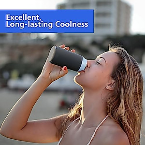 25 Pack Black Blank Slim Can Cooler Sleeves, Customizable Bulk Sublimation Can Coolers, Extra-Thick Collapsible Drink Insulator Sleeve, Beer Can Coolers for Party Beverages, PartyPrints