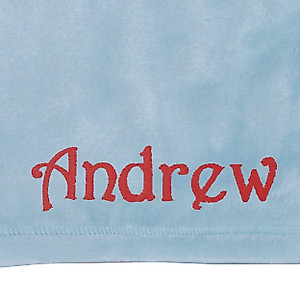 My Personal Memories Customized Baby Blanket for Boy or Girl - Soft and Plush Newborn Gift - Embroidered with Name (Blue)